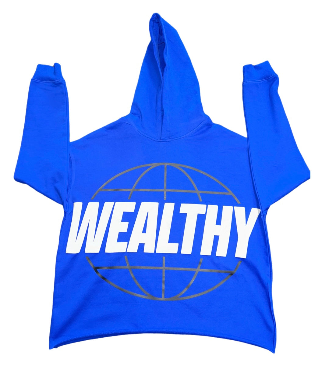 Wealthy Cropped Hoodie (Blue/White/Black) – The Wealthy Store