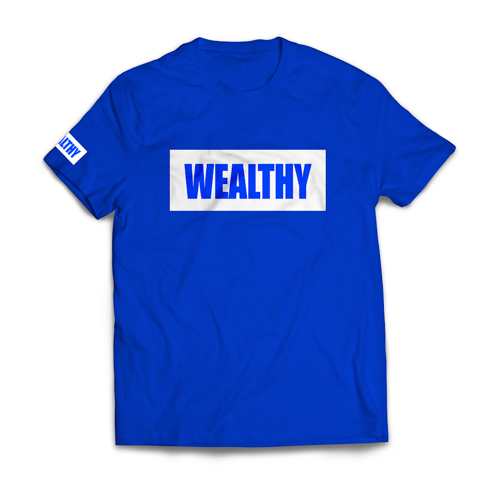 Wealthy Tee (Blue/White) – The Wealthy Store
